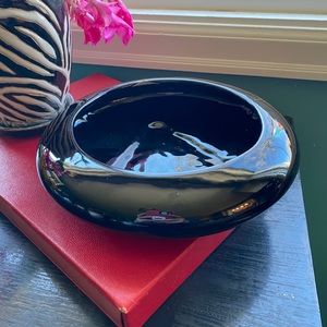 Vintage | Other | Vintage Black Haeger Round Flat Planter Dish Vase ...